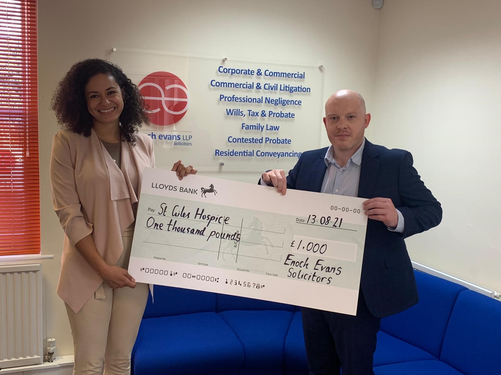 £1,000 raised for important local charity - Solicitors in Walsall ...